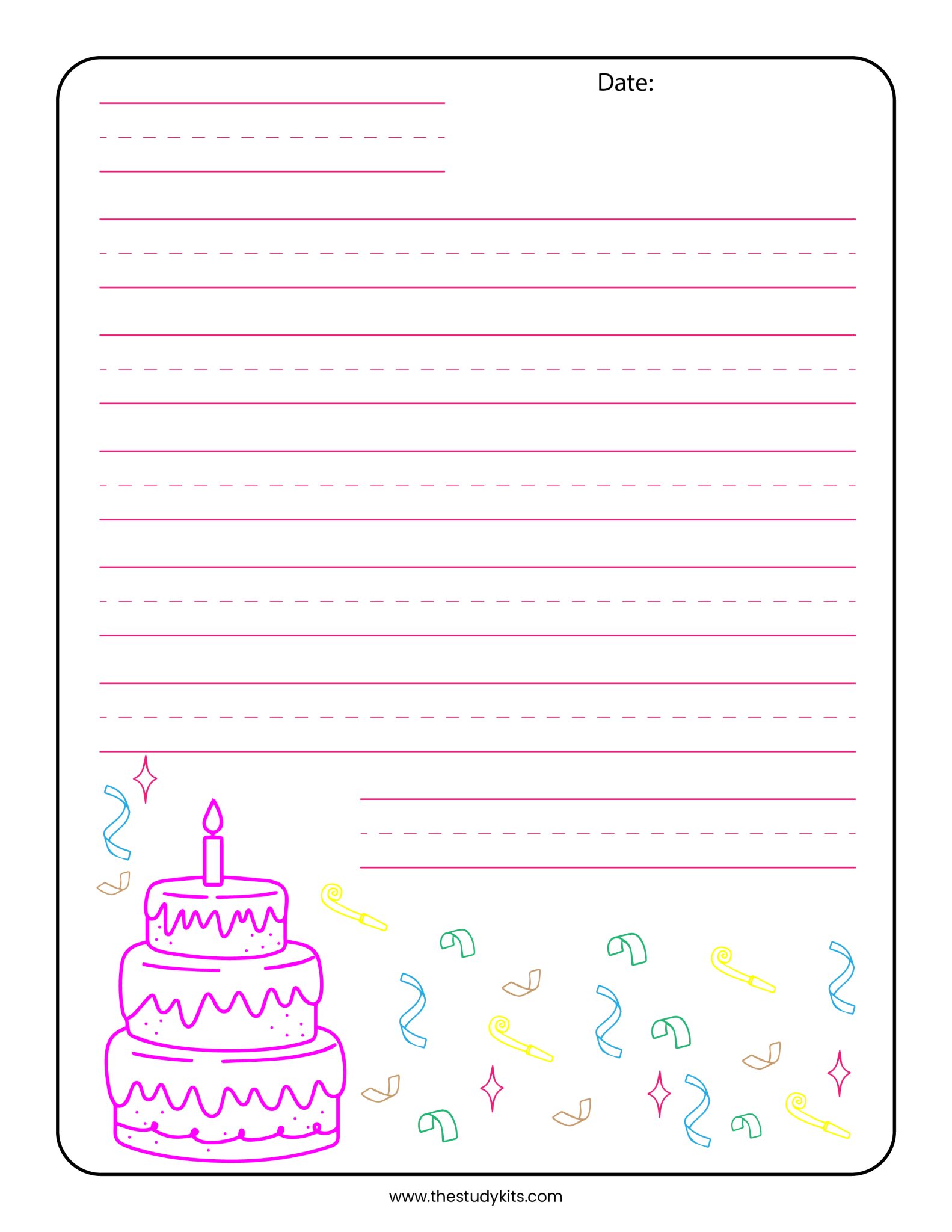 Free Printable Happy Birthday Letter Template - The Study Kits