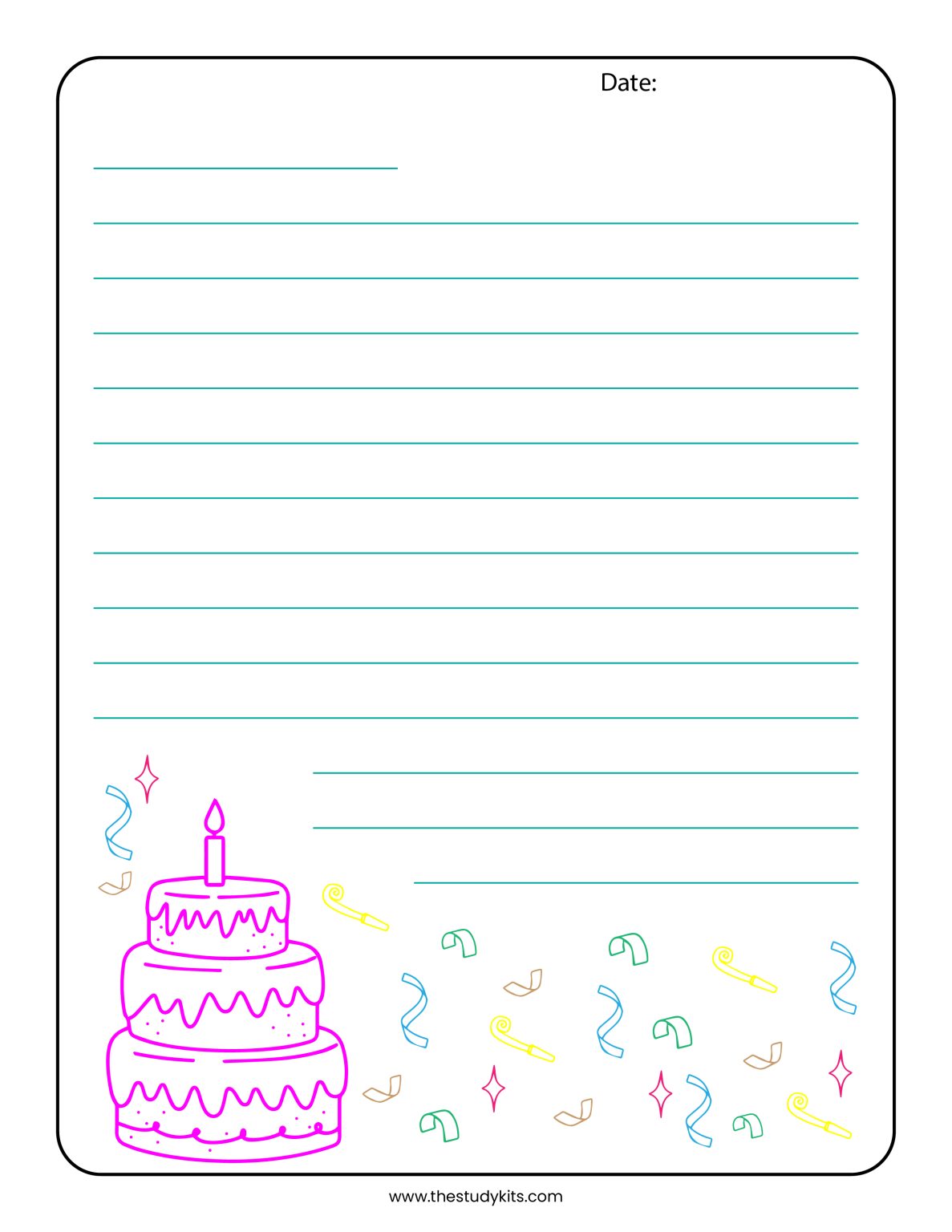 Free Printable Happy Birthday Letter Template - The Study Kits
