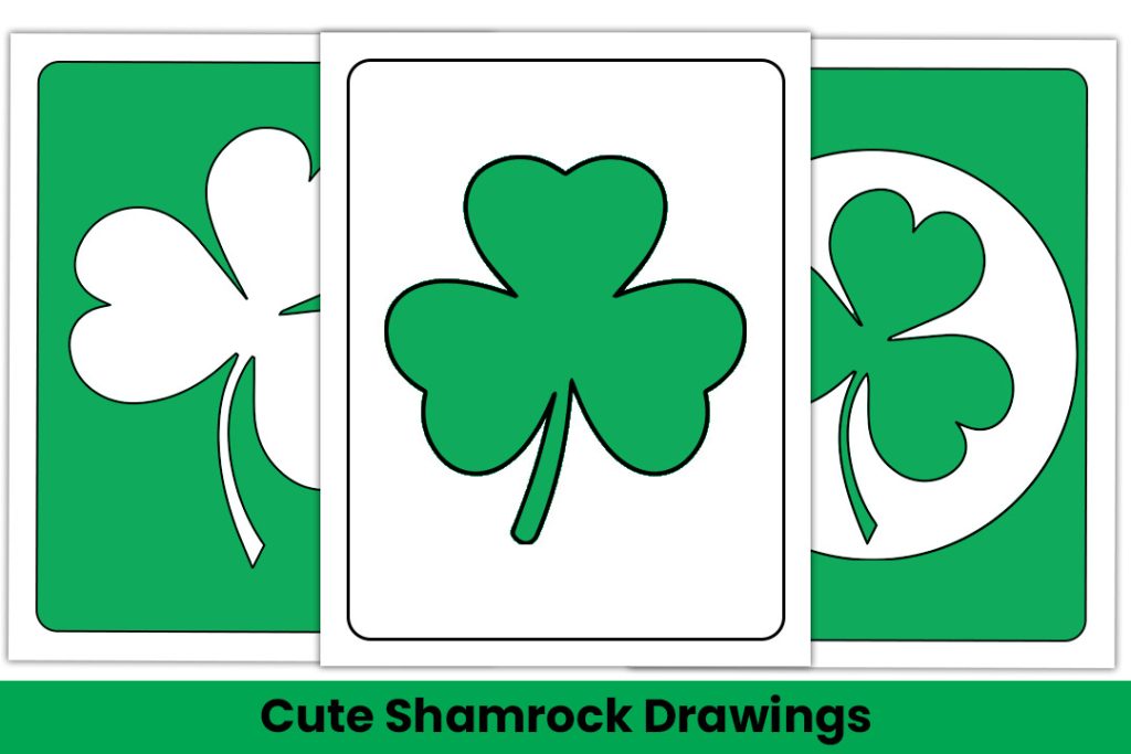 Free Cute Shamrock Drawings for Kids: Printable PDFs - The Study Kits