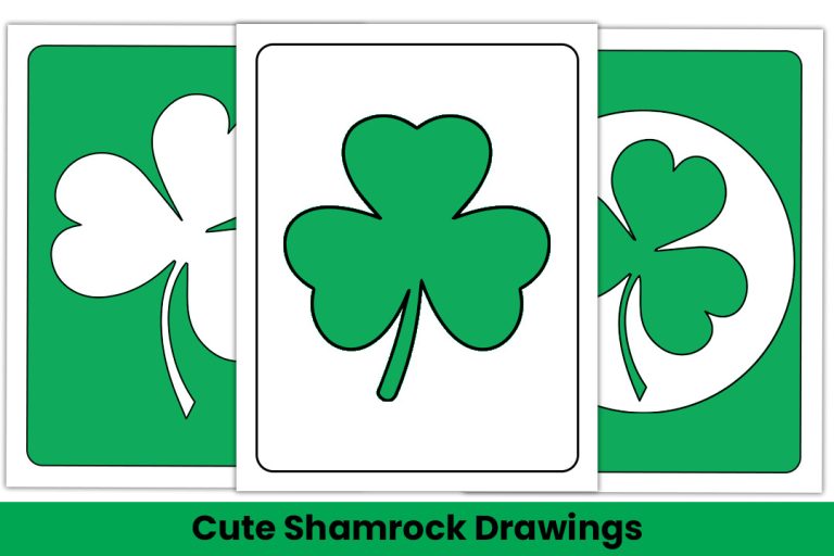 Free Cute Shamrock Drawings for Kids: Printable PDFs - The Study Kits