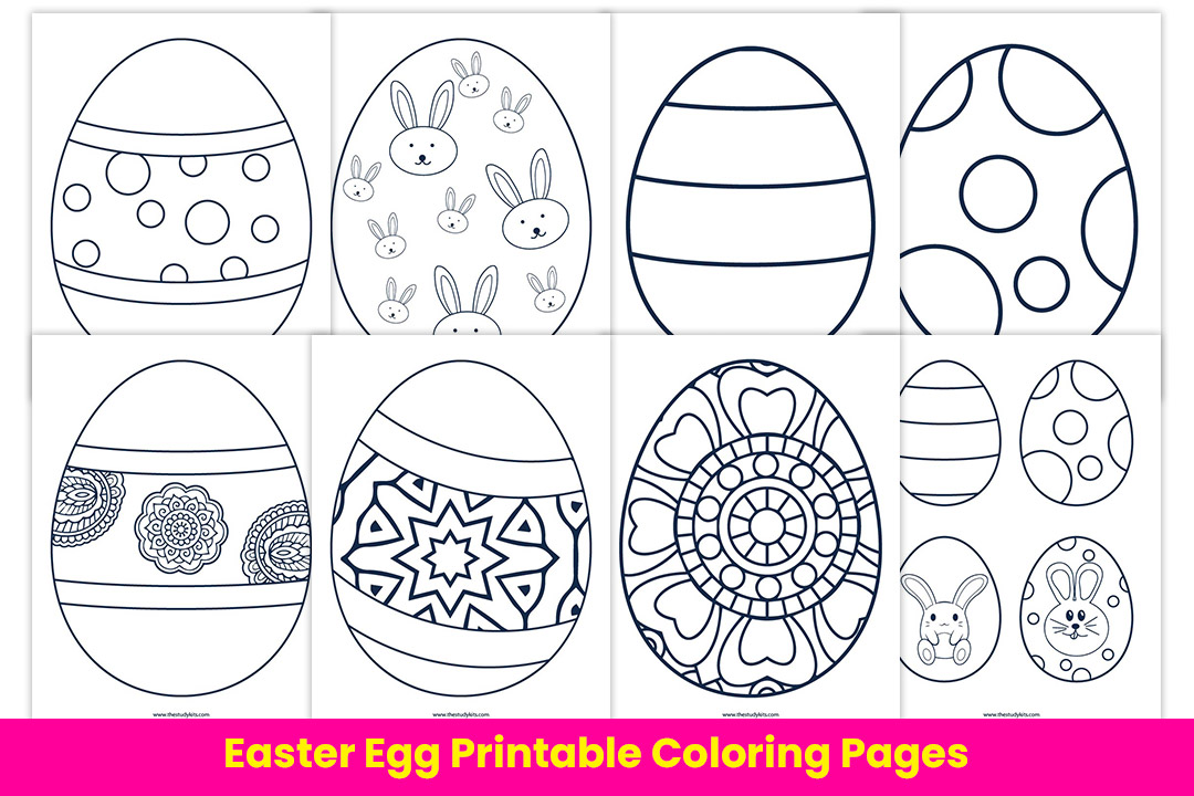 Free Printable Easter Eggs Coloring Pages (PDFs) - The Study Kits