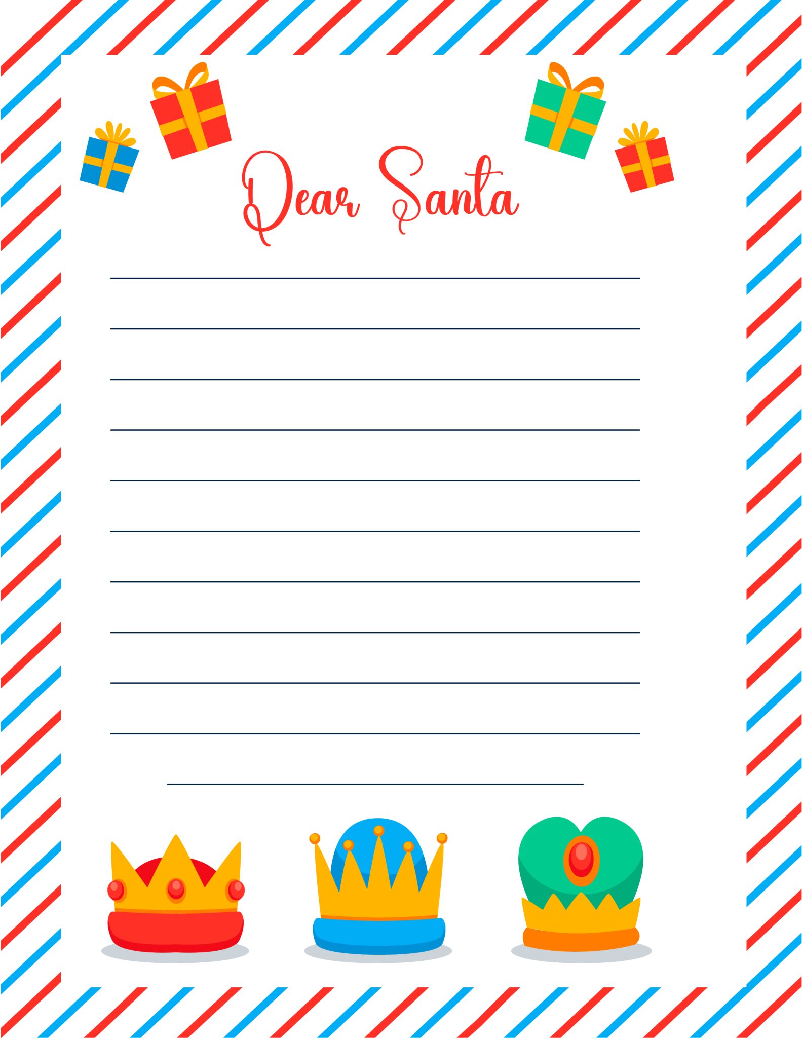 Free Printable Christmas Letter Templates (PDF) - The Study Kits