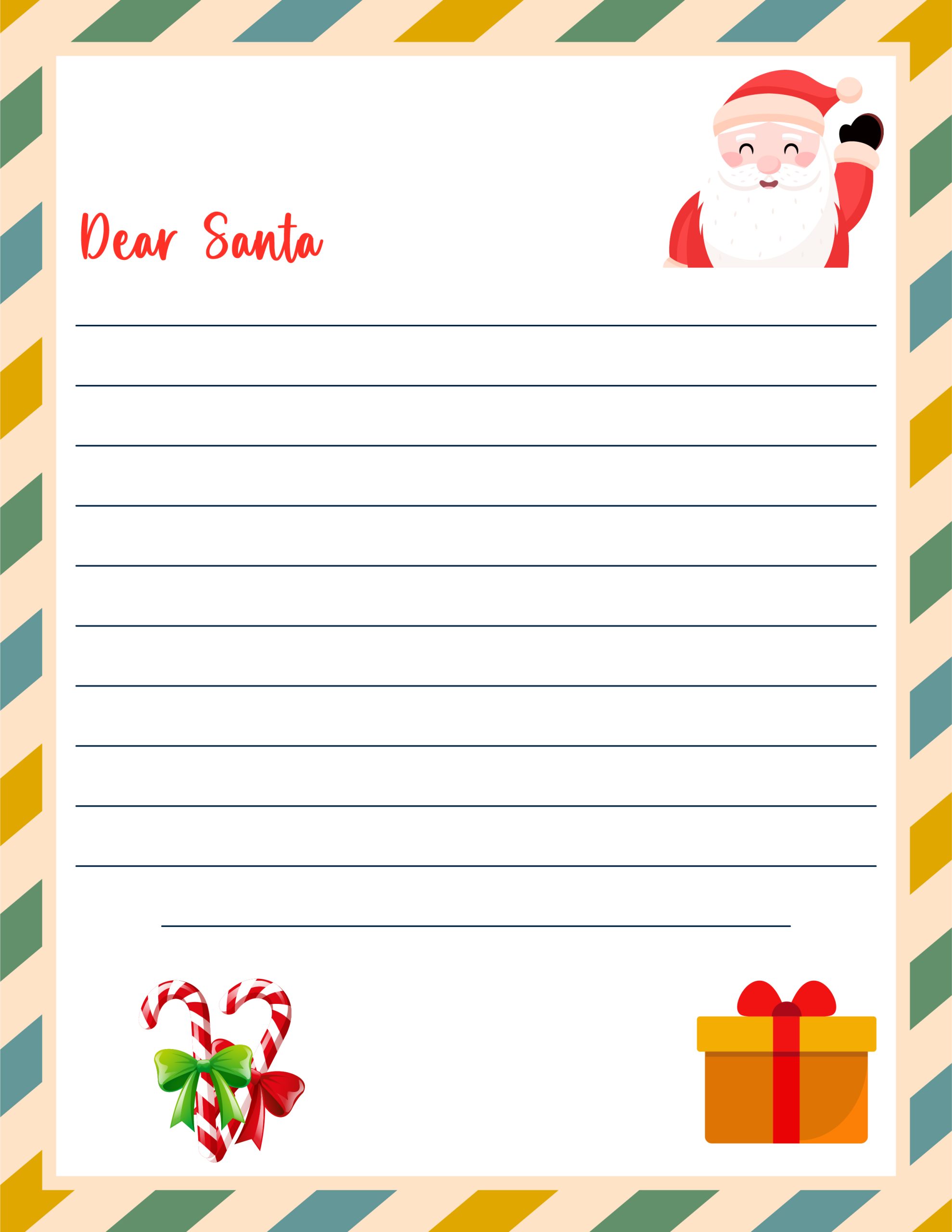 Free Printable Christmas Letter Templates (PDF) - The Study Kits