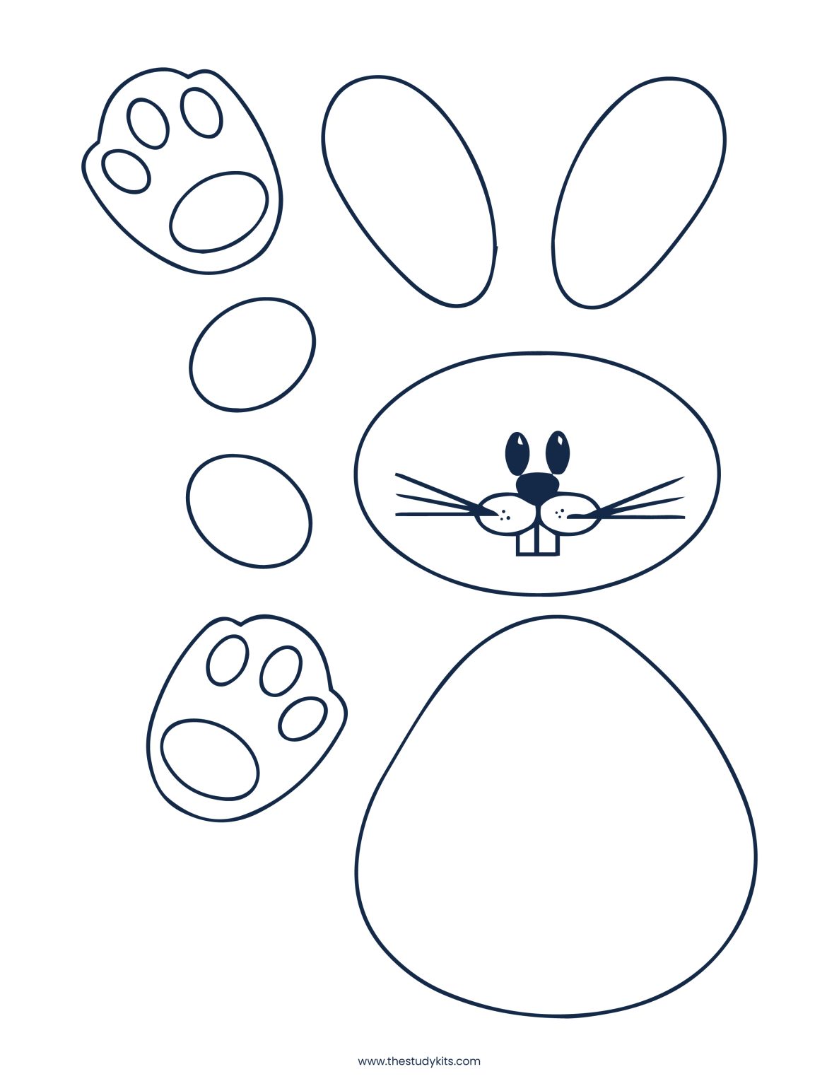 Free Printable Easter Bunny Template (Download PDF) - The Study Kits