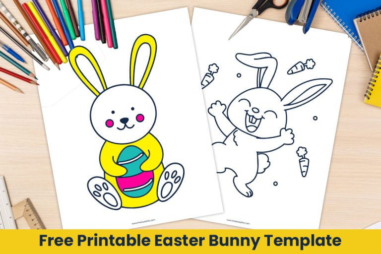 Free Printable Easter Bunny Template (Download PDF) - The Study Kits