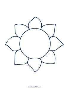 Printable Cut Out Sunflower Template PDF - The Study Kits
