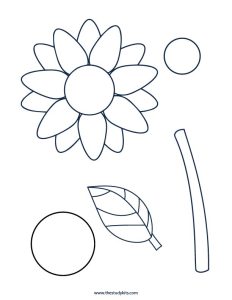 Printable Cut Out Sunflower Template PDF - The Study Kits