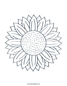 Printable Cut Out Sunflower Template PDF - The Study Kits