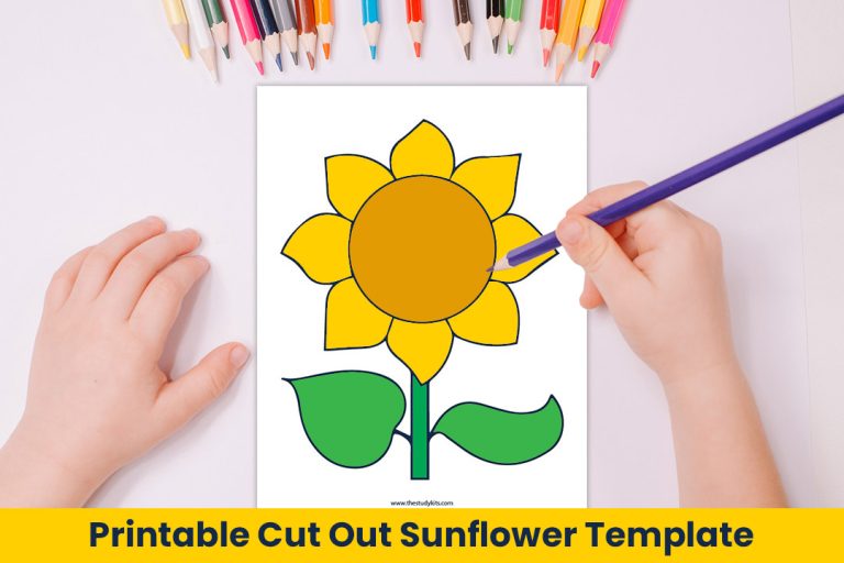 Printable Cut Out Sunflower Template PDF - The Study Kits