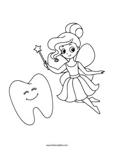 Printable Tooth Fairy Coloring Pages PDF - The Study Kits