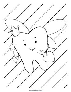 Printable Tooth Fairy Coloring Pages PDF - The Study Kits