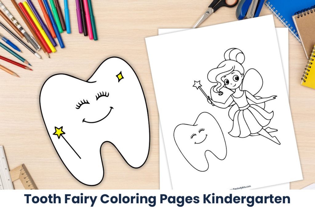 Printable Tooth Fairy Coloring Pages PDF - The Study Kits