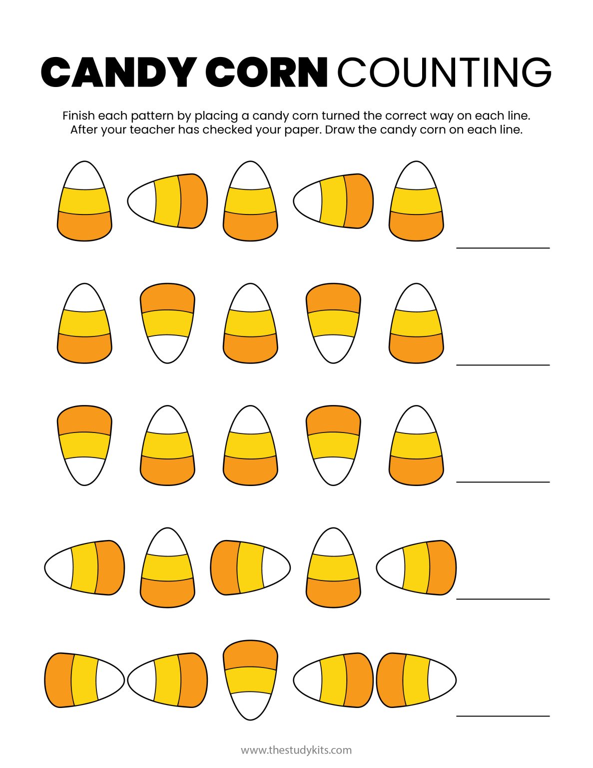 Free Printable Candy Corn Coloring Page - The Study Kits