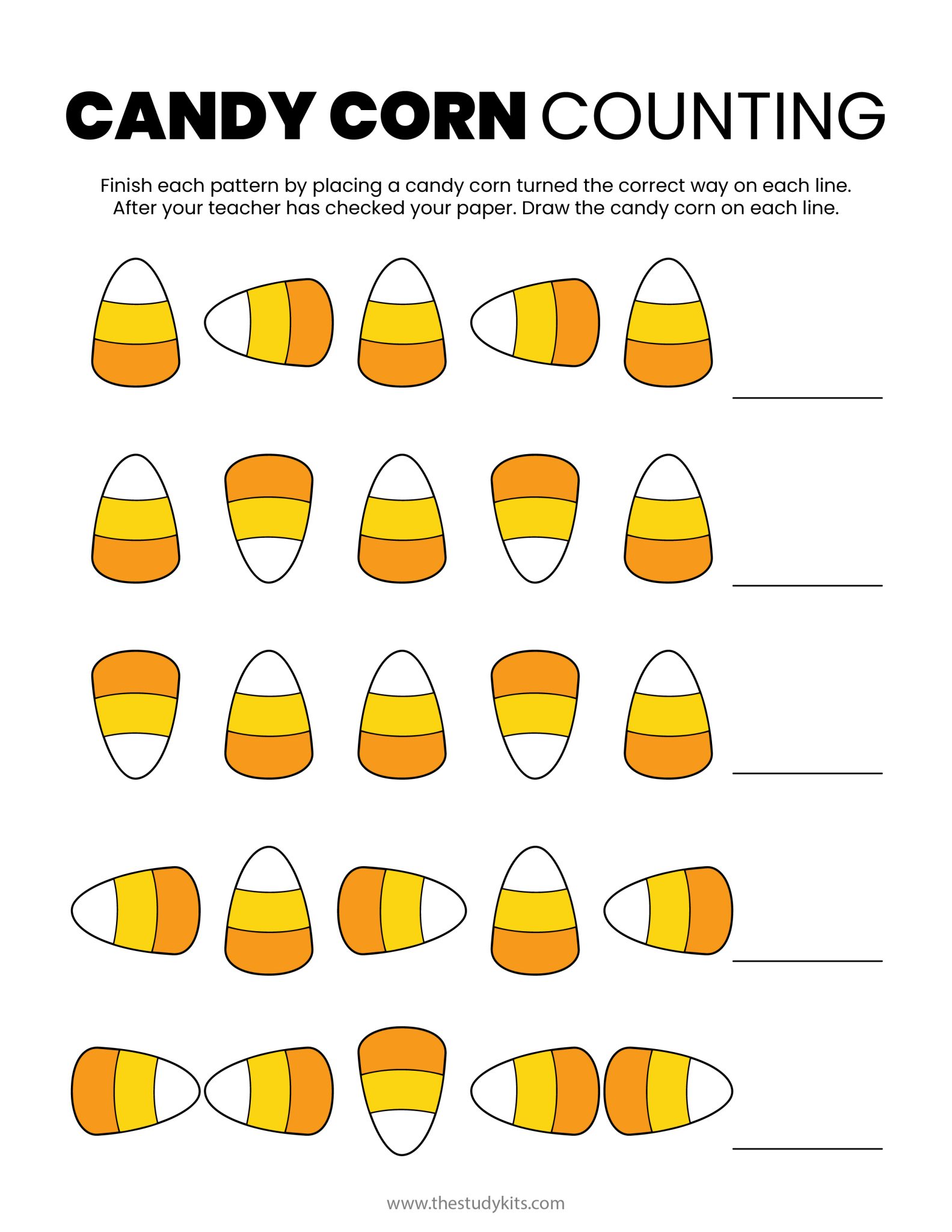 Free Printable Candy Corn Coloring Page - The Study Kits