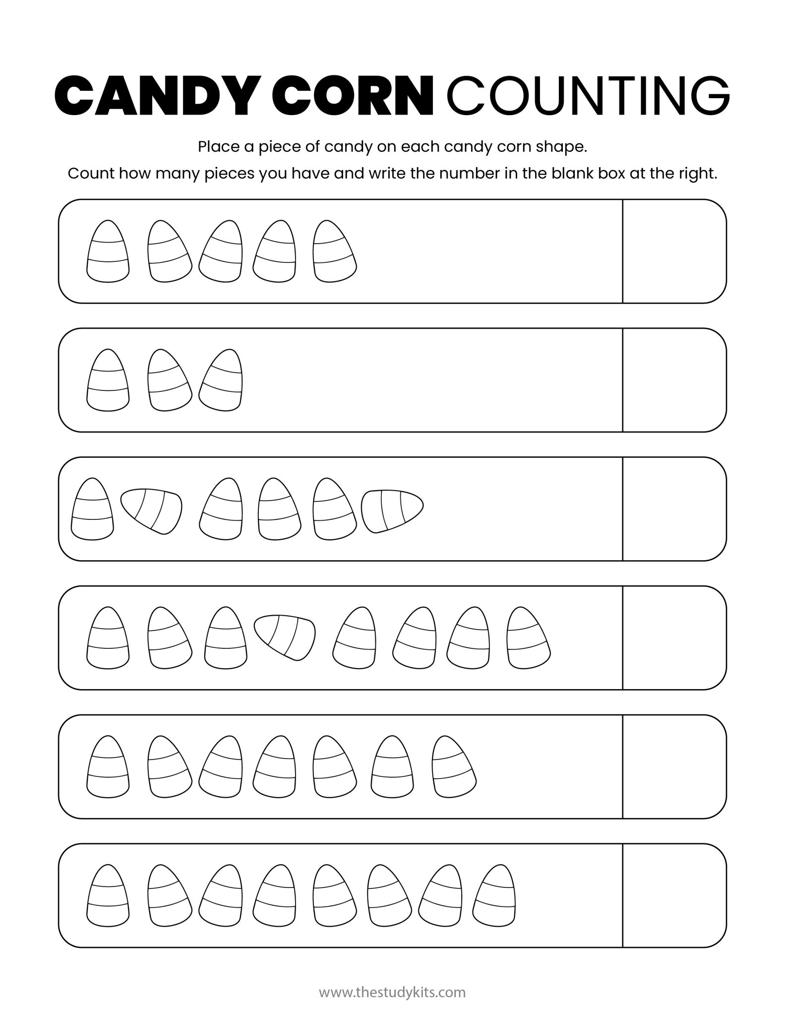 Free Printable Candy Corn Coloring Page - The Study Kits