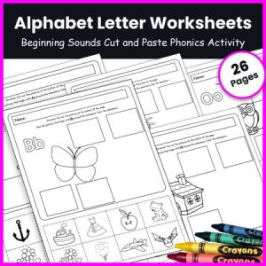 Alphabet Worksheets- Tracing and Beginning Sound Activities - The Study ...