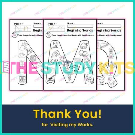 Colorful Phonics- Beginning Sounds Alphabet Worksheets - The Study Kits