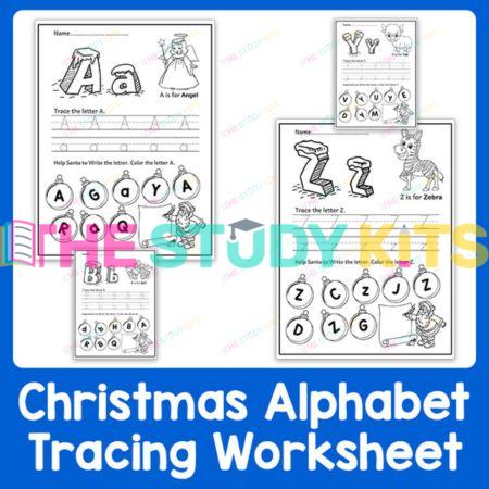 Christmas ABC Letter Tracing and Coloring Worksheets - The Study Kits