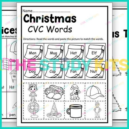 Christmas CVC Worksheets- Fun Phonics Practice for Kids - The Study Kits