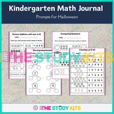 Kindergarten Math Journal Prompts for Halloween - The Study Kits
