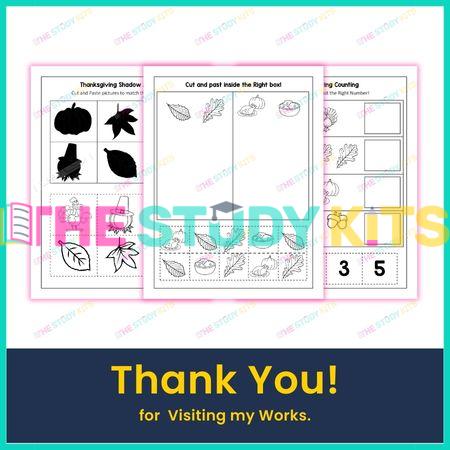 Thanksgiving Craft Fun- Cut and Paste Workbook for Kids - The Study Kits