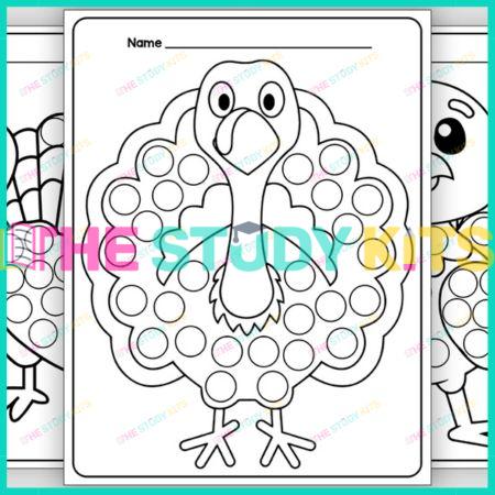 Turkey Dot Marker Bingo Dauber Fine Motor Skill Mastery - The Study Kits