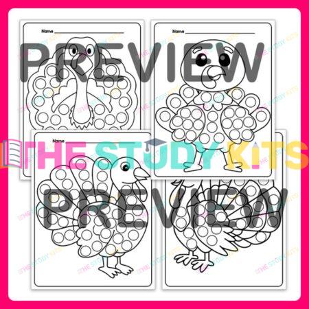 Turkey Dot Marker Bingo Dauber Fine Motor Skill Mastery - The Study Kits